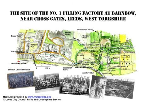 Map showing the site and layout of the No 1 Filling Factory at Barnbow ...