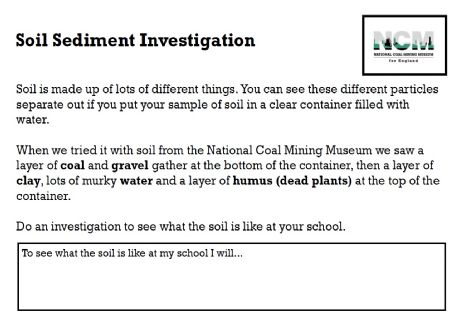 Soil Sediment Investigation Worksheet • MyLearning